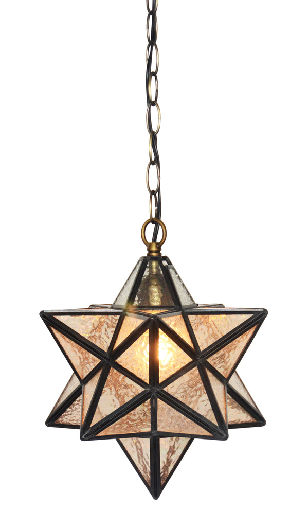 Vintage Style Star Shade Stained Glass Leadlight Tiffany Pendant Light ...