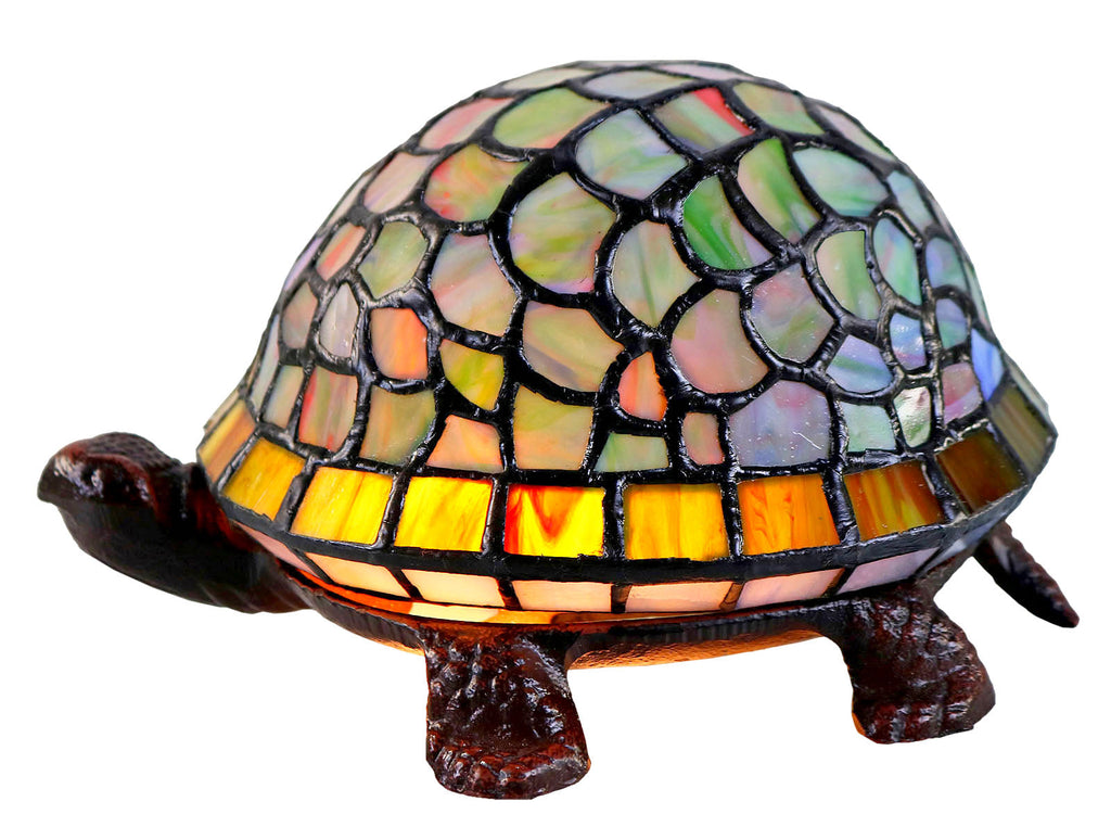 Cute Colorful Turtle Tiffany Leadlight Art Deco Stained Glass Accent L ...