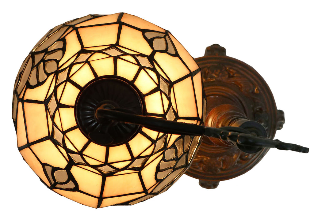 Elegant Leadlight Stained Glass Bridge Arm Vienna Tiffany Desk Lamp ...