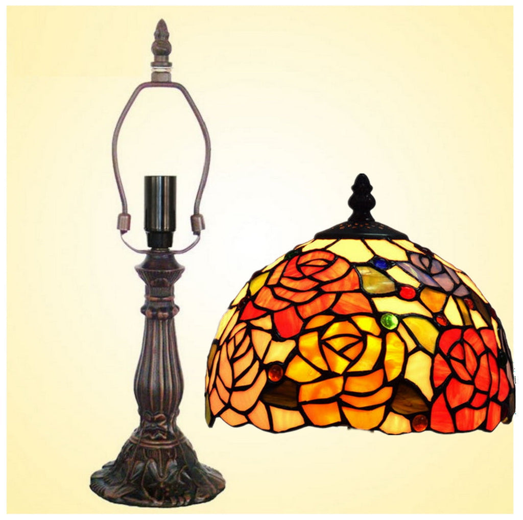 Stunning 8" Romantic Rose Style Tiffany Mini Table Lamp – Tiffany Lamp ...
