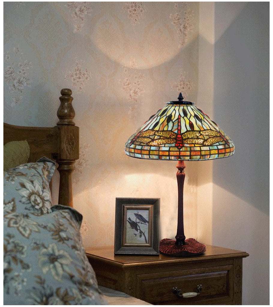 Legend Collection@Large 16" Dragonfly Stained Glass Tiffany Table Lamp ...