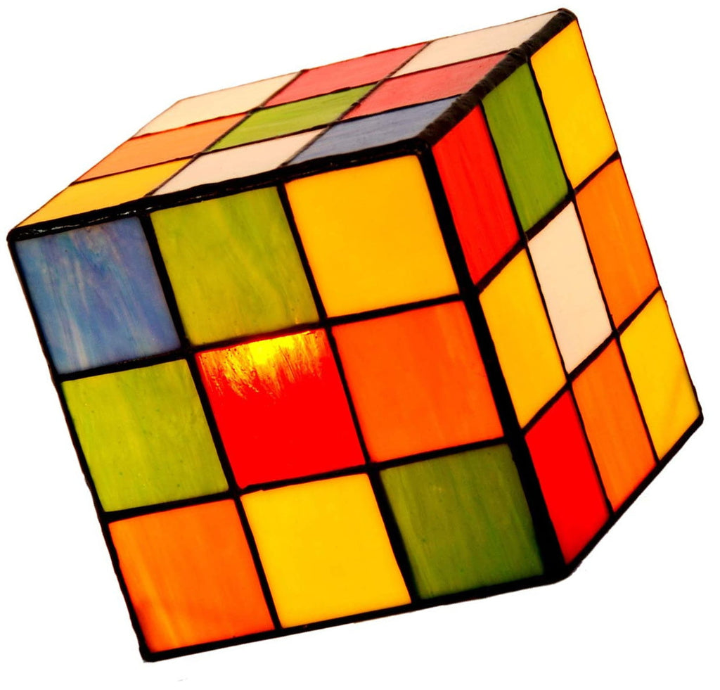 Magic Cube Tiffany Leadlight Art Deco Stained Glass Accent Lamp ...